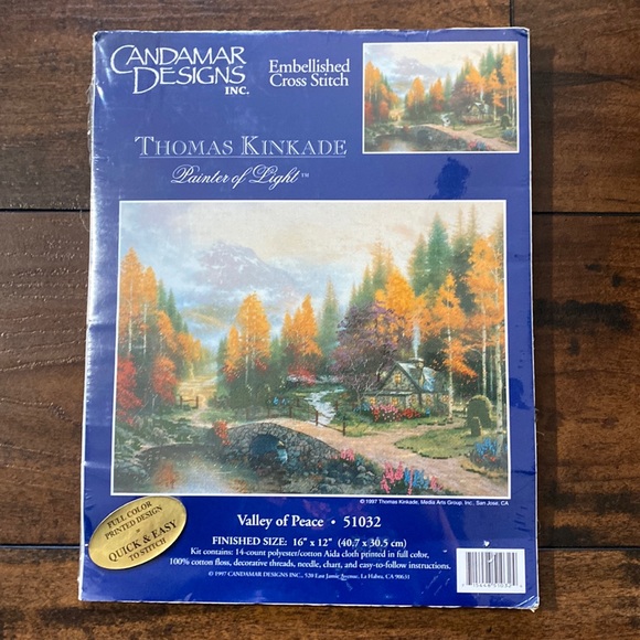 Candamar Designs | Other | Thomas Kinkade Embroidered Cross Stitch ...